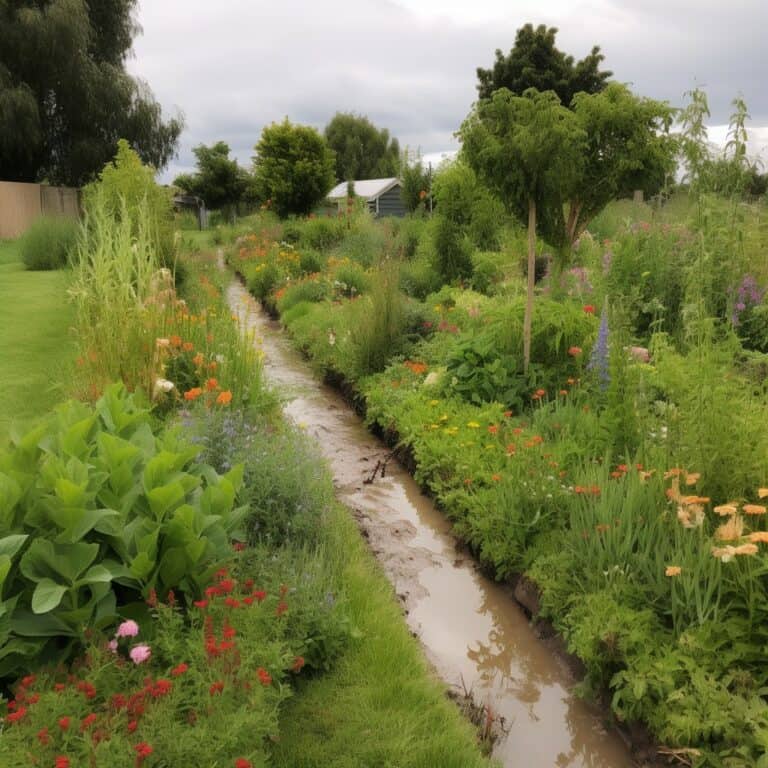 How can I capture rainwater and prevent it from running off in my garden?